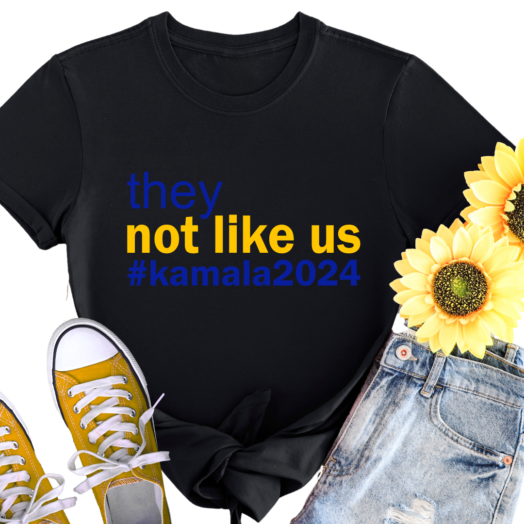 They Not Like Us Kamala Harris Shirt (Blue and Gold) | I Am Unique